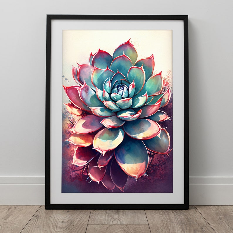 Succulents Watercolor, Art Print, Poster, Wall Art, Digital Download ...