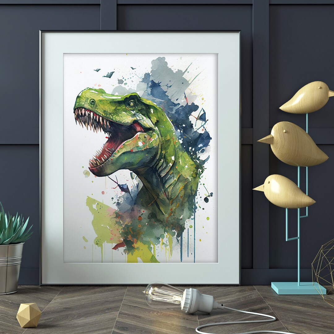 Trex Dinosaur T-rex, Tyrannosaurus Rex Watercolor, Art Print, Poster ...
