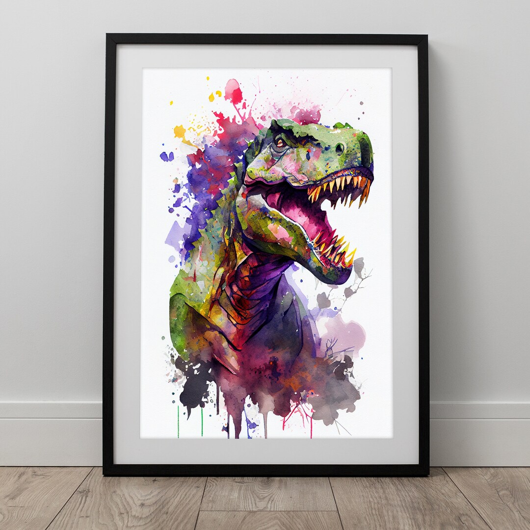 Trex Dinosaur T-rex, Tyrannosaurus Rex Watercolor, Art Print, Poster ...
