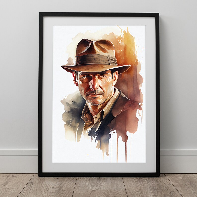 Indiana Jones Watercolor, Fan Art, Art Print, Poster, Wall Art, Digital ...