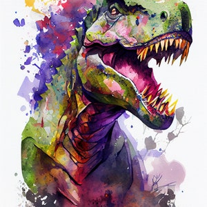 Trex Dinosaur T-rex, Tyrannosaurus Rex Watercolor, Art Print, Poster ...