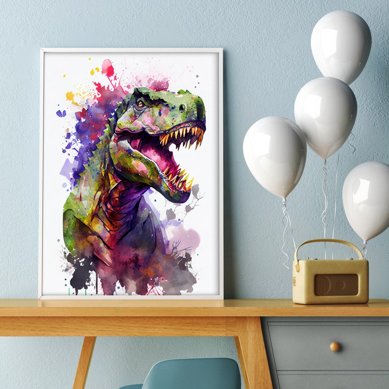 Trex Dinosaur T-rex, Tyrannosaurus Rex Watercolor, Art Print, Poster ...
