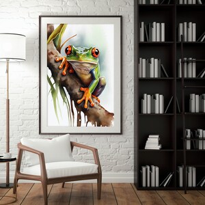Tree Frog Watercolor, Art Print, Poster, Wall Art, Digital Download ...
