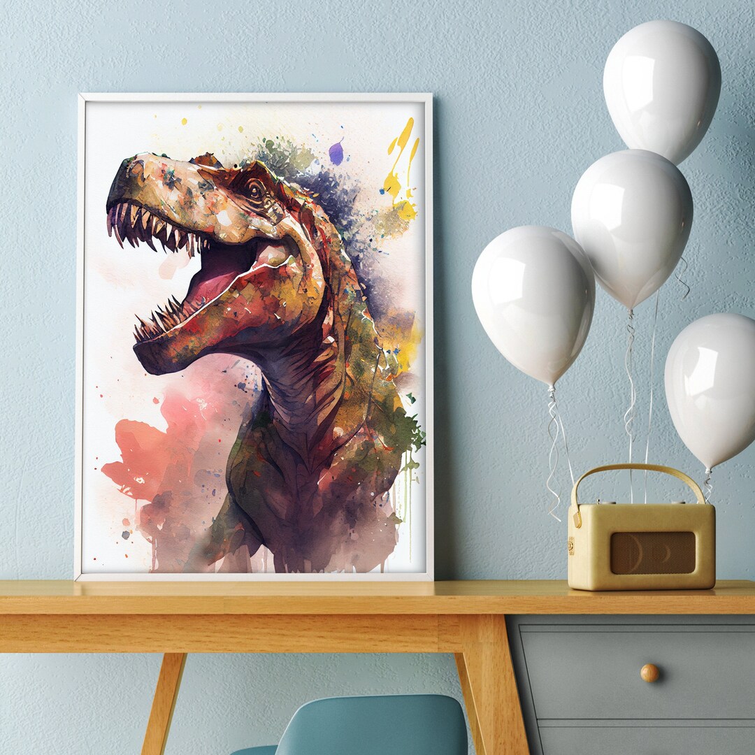 Trex Dinosaur T-rex, Tyrannosaurus Rex Watercolor, Art Print, Poster ...