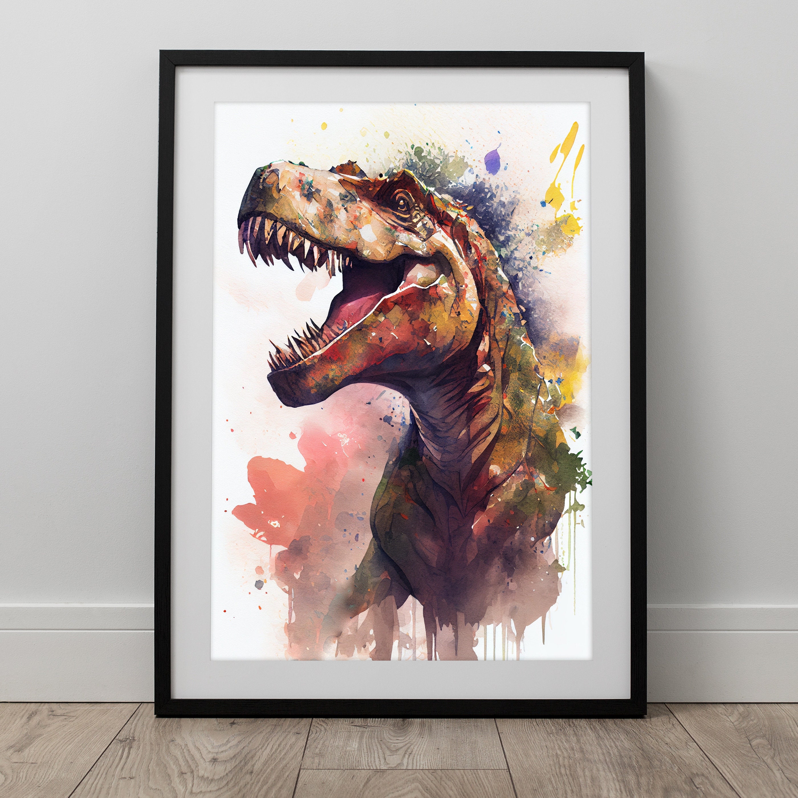 Trex Dinosaur T-rex, Tyrannosaurus Rex Watercolor, Art Print, Poster ...