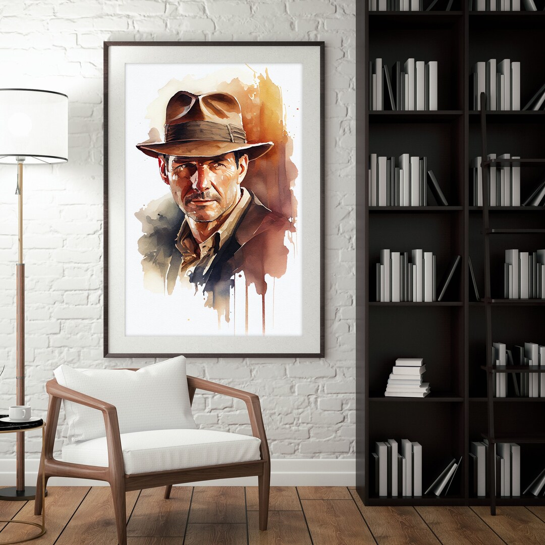 Indiana Jones Watercolor, Fan Art, Art Print, Poster, Wall Art, Digital ...