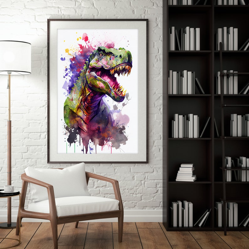 Trex Dinosaur T-rex, Tyrannosaurus Rex Watercolor, Art Print, Poster ...