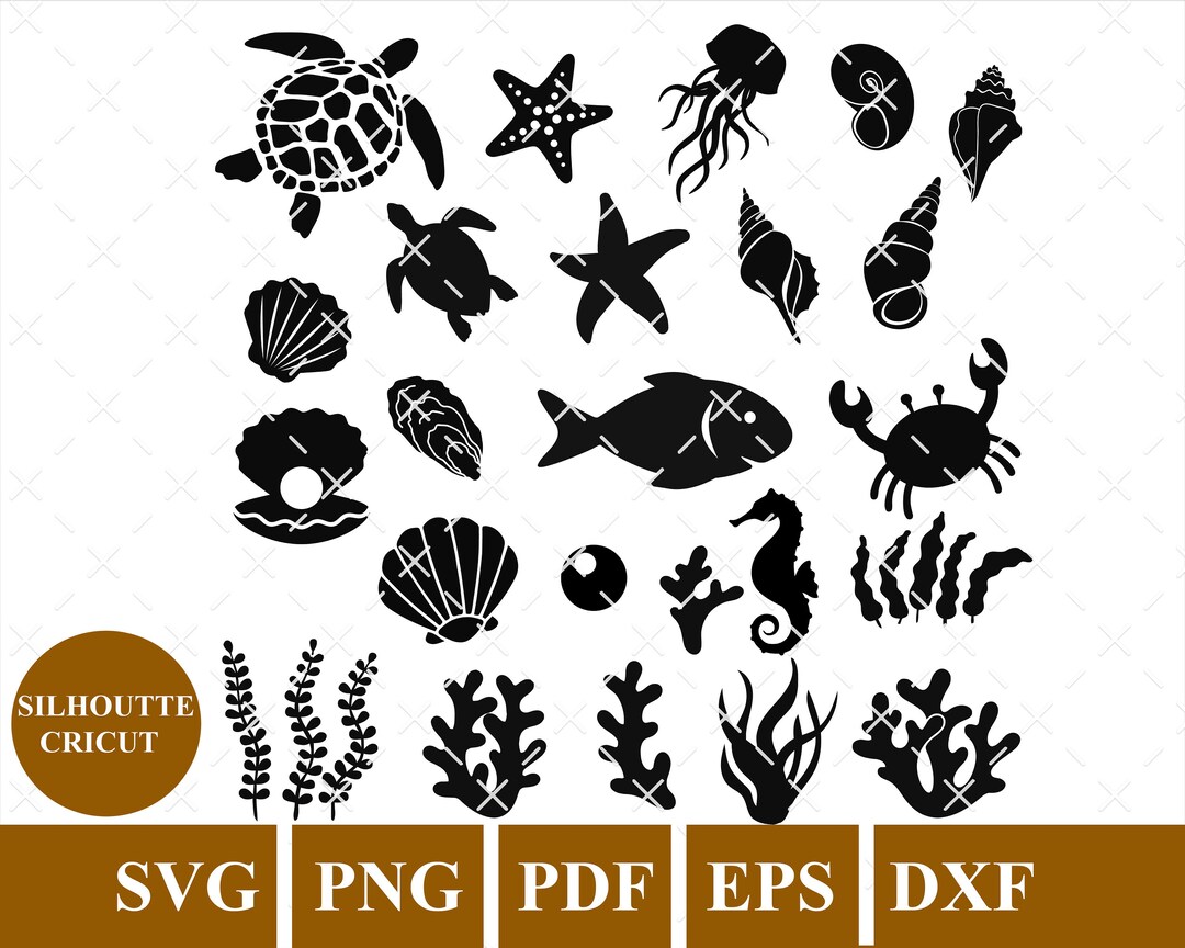 Ocean Animals SVG, Sea Creatures Svg, Cricut, Under the Sea Dxf , Sea ...