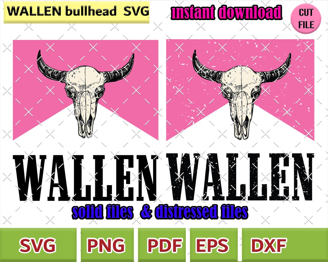 Wallen Bullhead SVG, Country Western Svg,wallen Bull Skull Svg, Cowboy ...