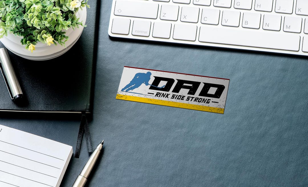 Hockey Dad Sticker: Rink Side Strong Decal, Gift for Hockey Dads (4x1 ...
