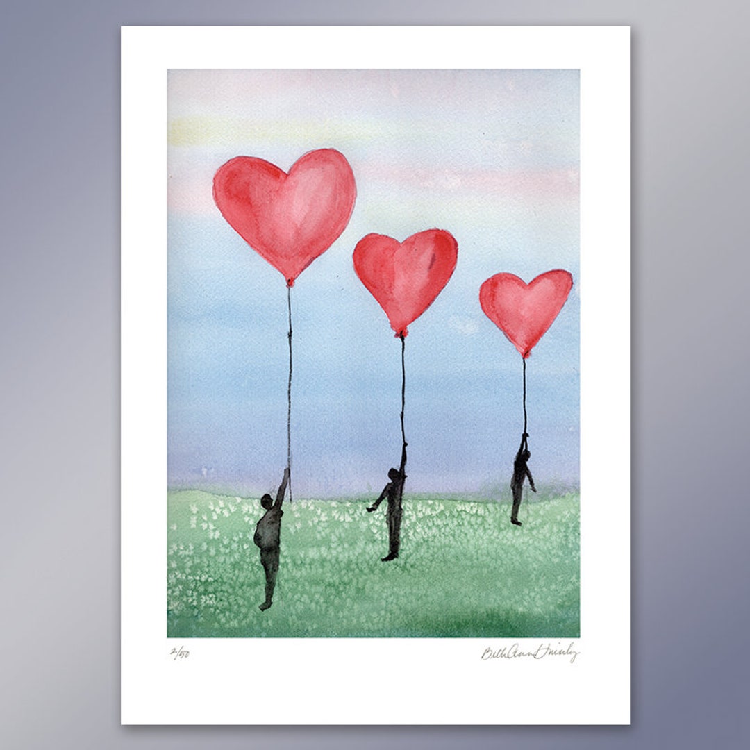 Three Hearts Limited Edition Print - Etsy