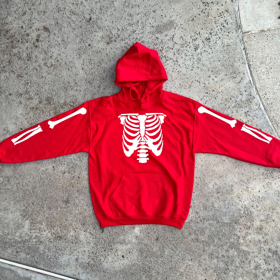 Y2k Skeleton Hoodie With Bones , Y2k Hoodie - Etsy