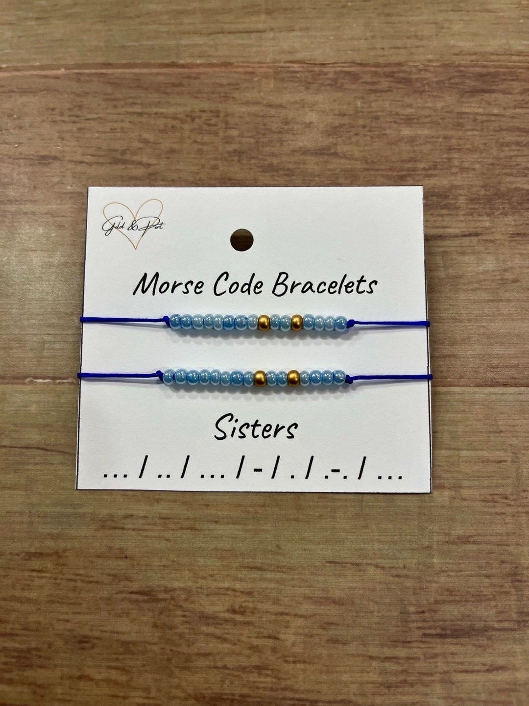 SISTERS MORSE CODE Bracelet 2 Pack customized Gift Name/ Word Beaded ...
