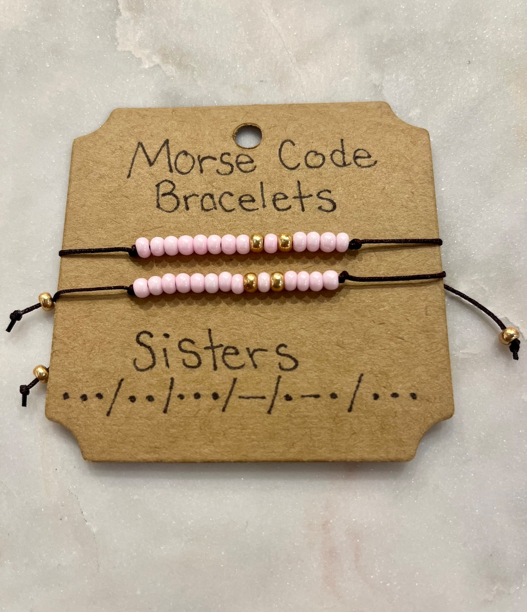 SISTERS MORSE CODE Bracelet 2 Pack customized Gift Name/ - Etsy