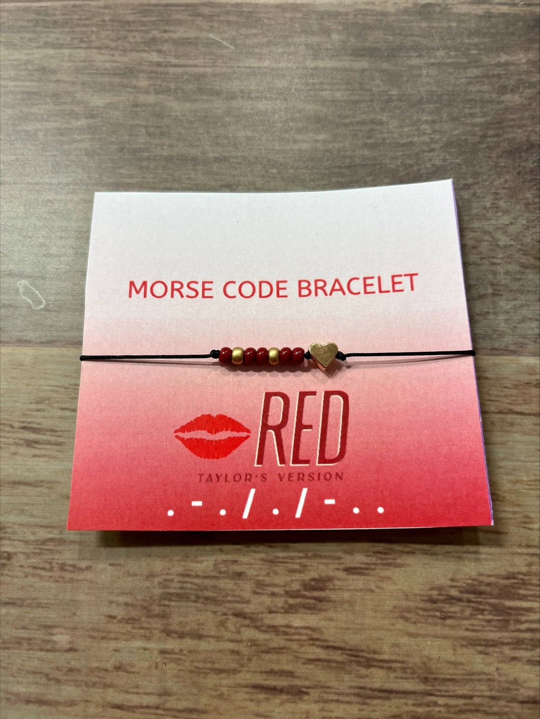 TAYLOR SWIFT RED Morse Code Bracelets Albums Dainty, Adjustable, Beaded ...