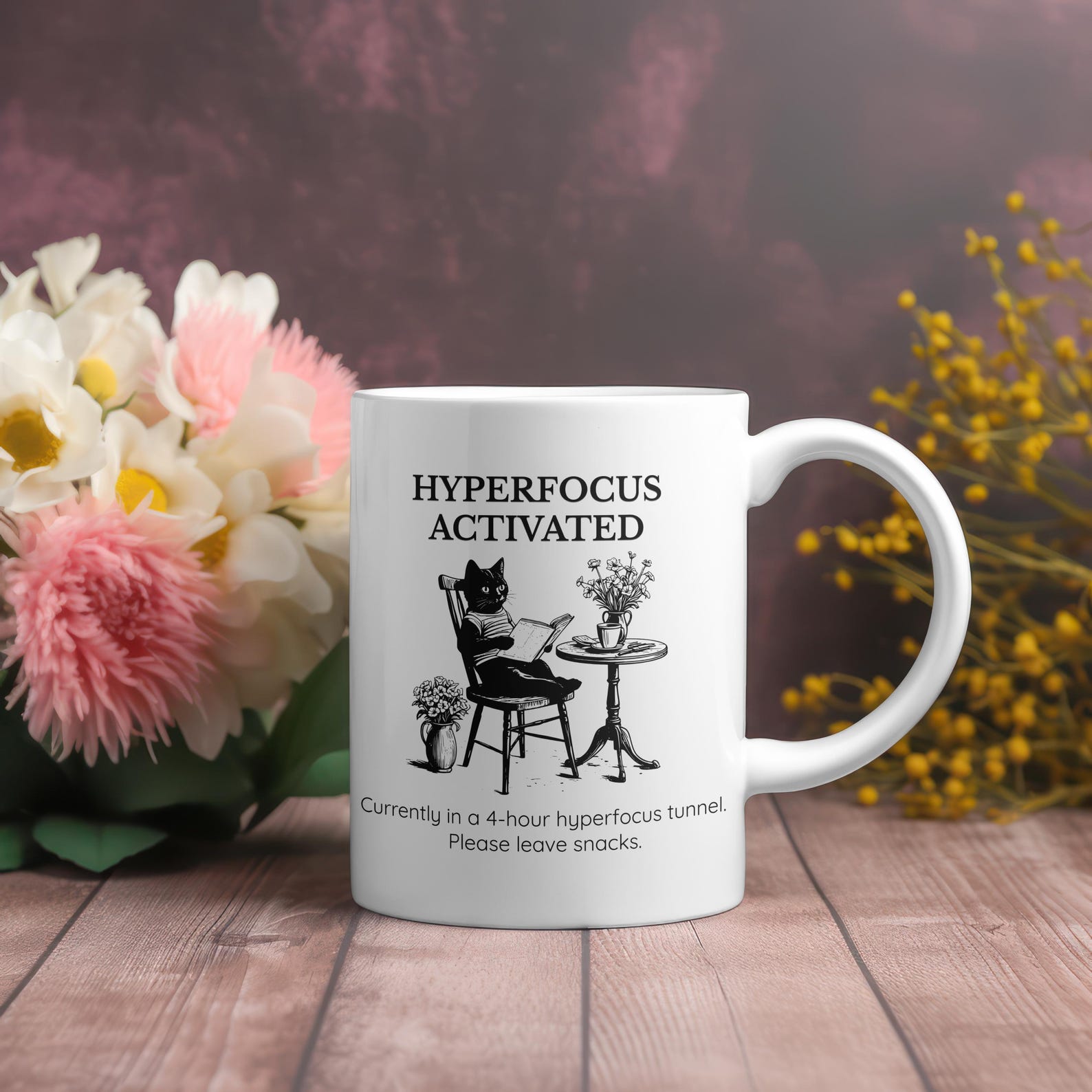 Personalized Hyperfocus Mug Funny ADHD Gift for Book Lovers Coworkers ...
