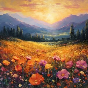 Flower Art, Botanical Art, Landscape Art, Framed Wall Art, Living Room ...