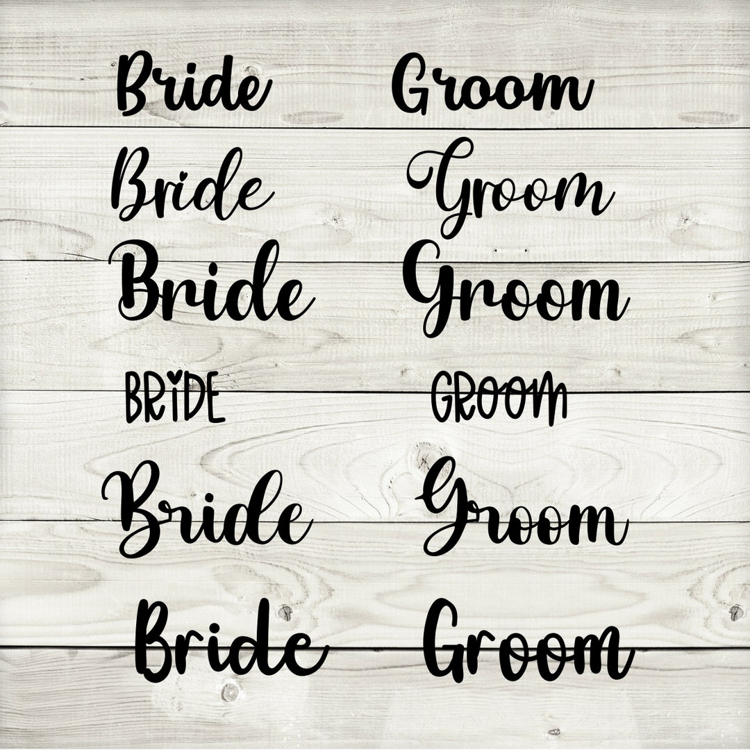 Bride and Groom SVG and PNG Font Bundle - Bride and Groom Digital ...