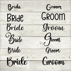 Bride and Groom SVG and PNG Font Bundle - Bride and Groom Digital ...