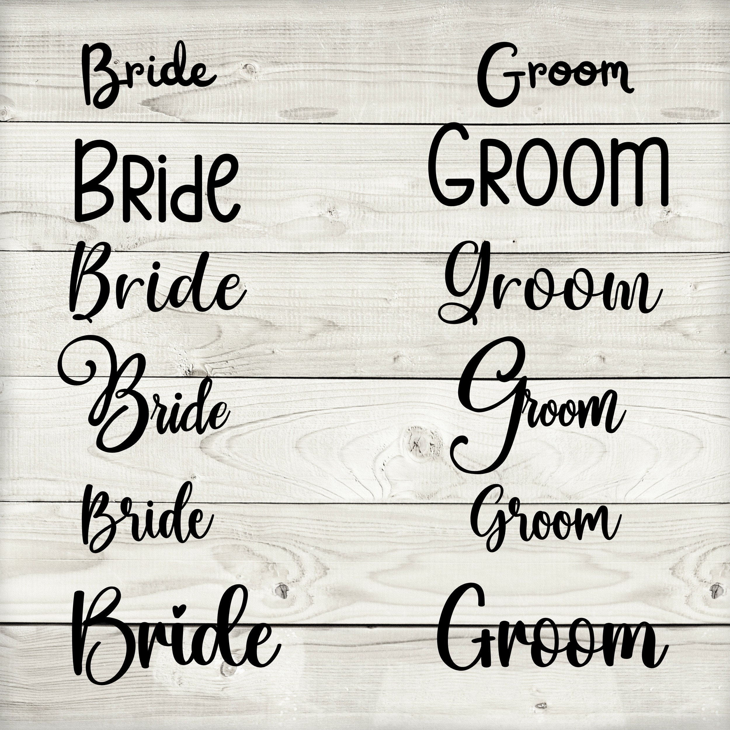Bride and Groom SVG and PNG Font Bundle Bride and Groom - Etsy