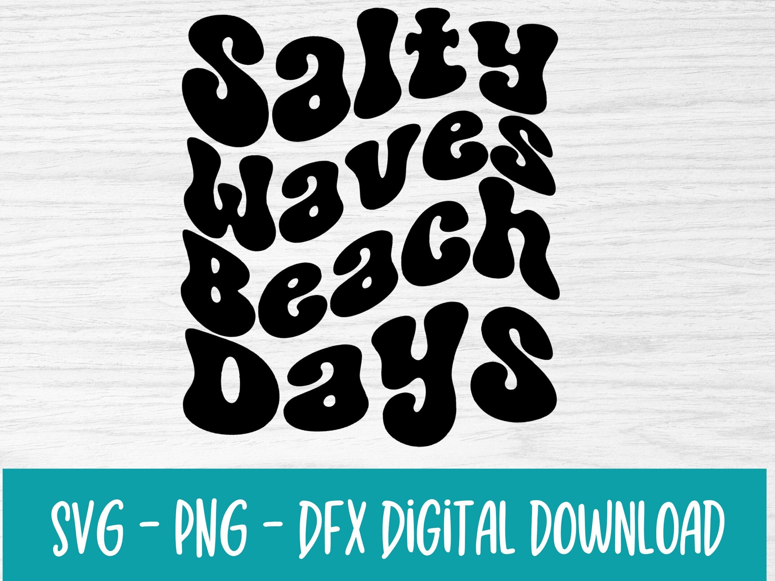 Beach Days Svg - Salty Waves Svg - Summer Svg - Retro Svg- Summer Png ...