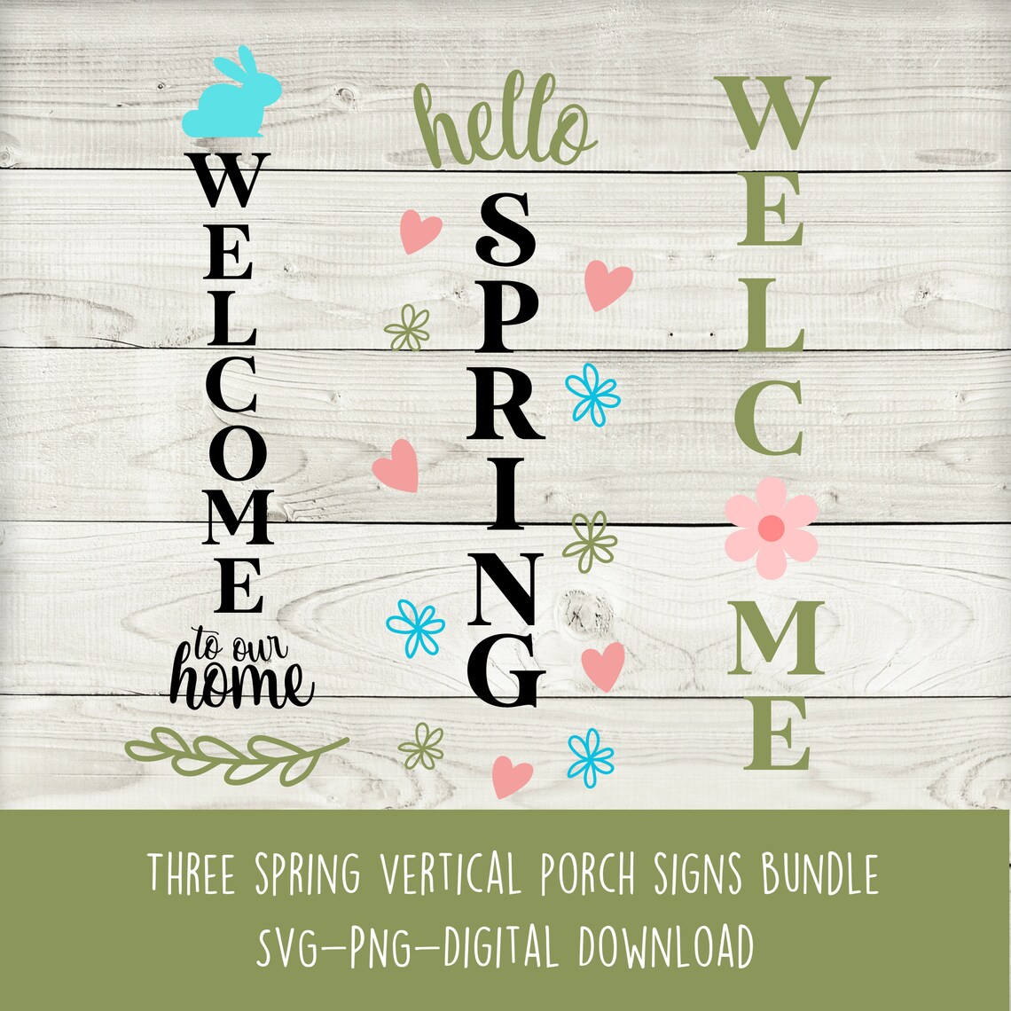 Spring Porch Sign Svg, Easter Porch Sign Svg, Porch Sign Svg Bundle ...