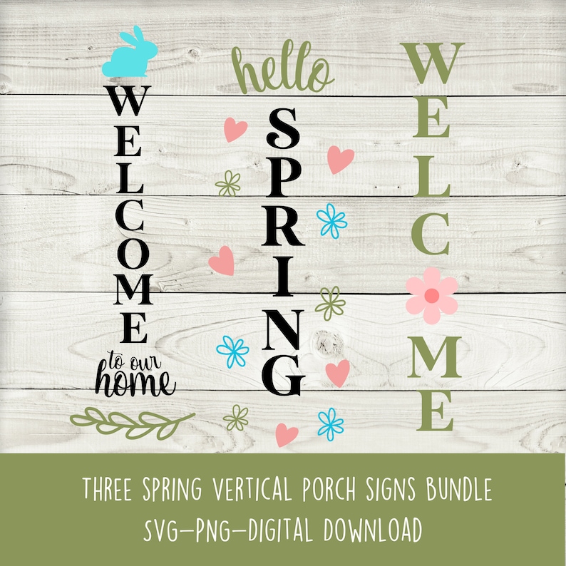 Spring Porch Sign Svg, Easter Porch Sign Svg, Porch Sign Svg Bundle ...