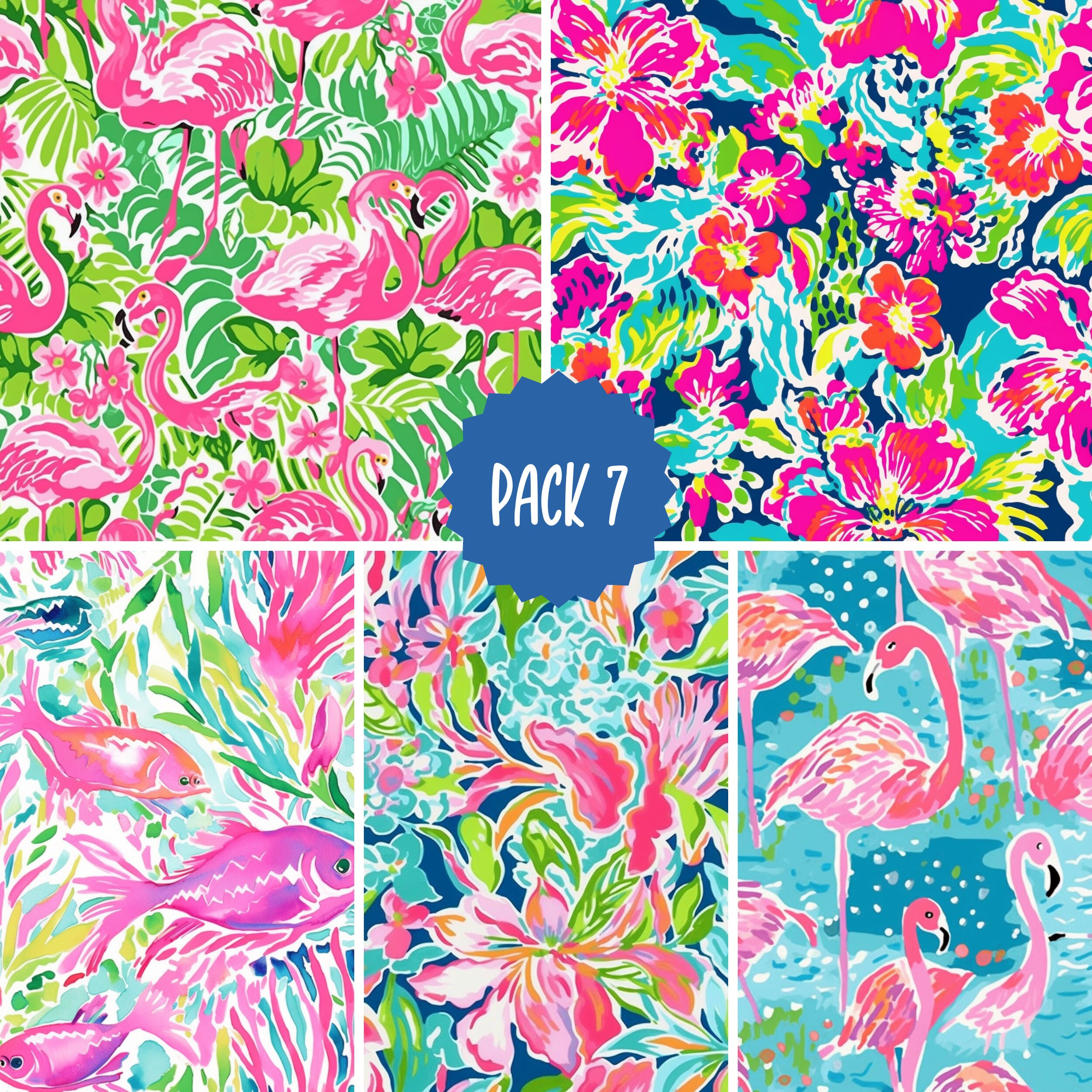 Seamless Tropical Repeating Patterns - MEGA PACK JPEG - 40 Seamless ...