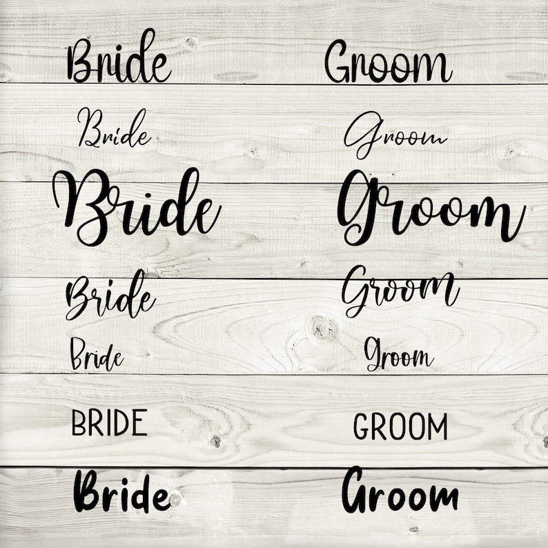 Bride and Groom SVG and PNG Font Bundle - Bride and Groom Digital ...