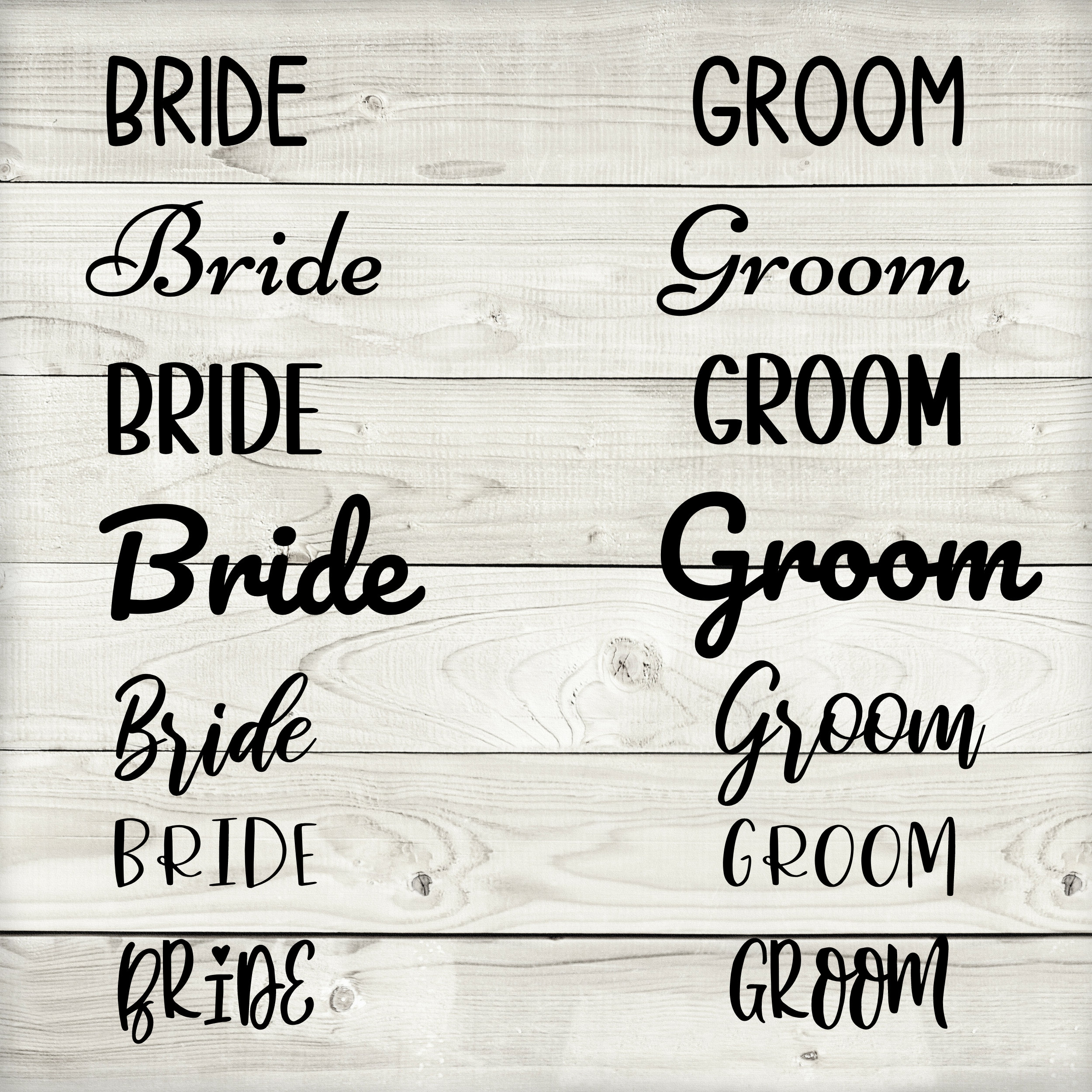 Bride and Groom SVG and PNG Font Bundle Bride and Groom - Etsy