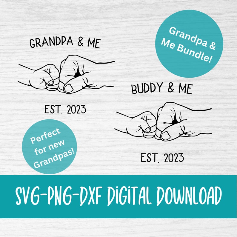 Grandpa and Me Svg Bundle- Grandpa Png - Grandfather Svg - Svg File for ...
