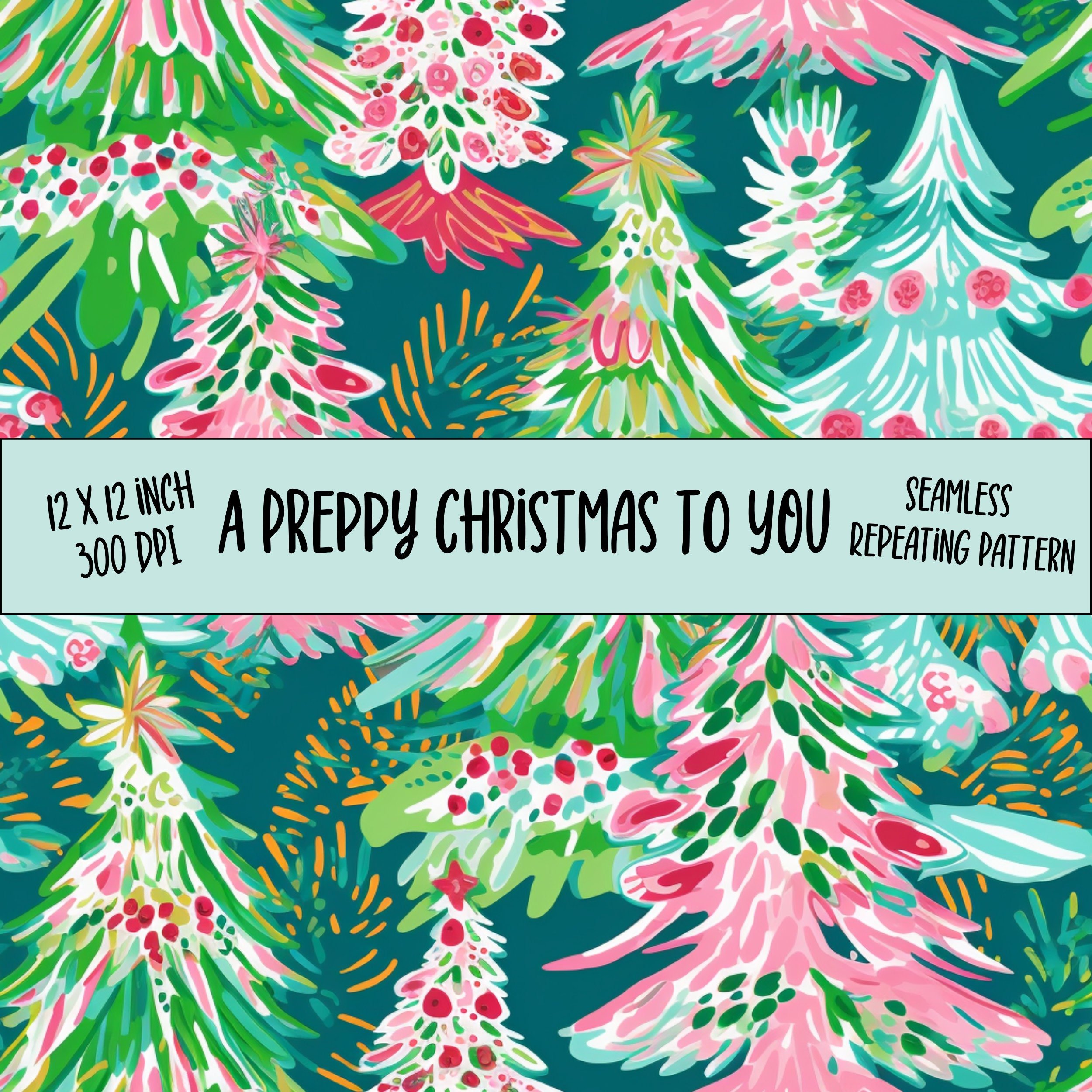 Preppy Christmas Digital Paper - Seamless Pattern - Repeating Pattern ...