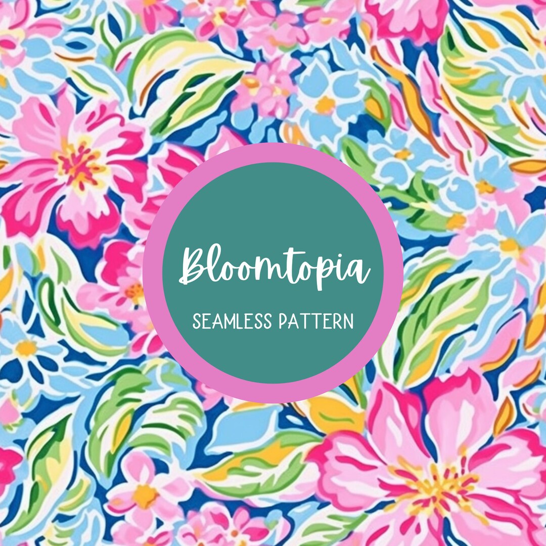 Preppy Seamless Botanical Pattern - Botanical Seamless Pattern - Summer ...