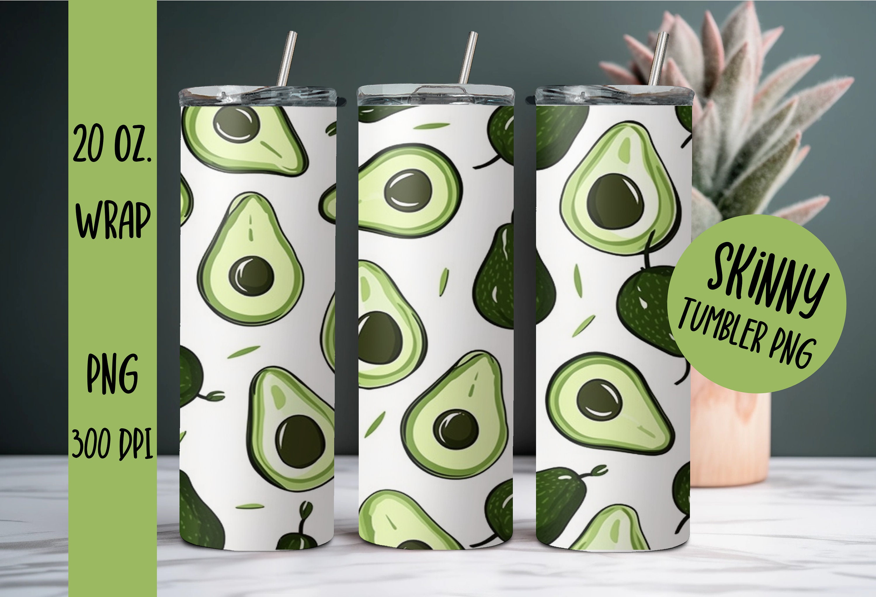 Avocado Tumbler Wrap - Avocado 20 Oz Tumbler - Avocado Tumbler Png ...