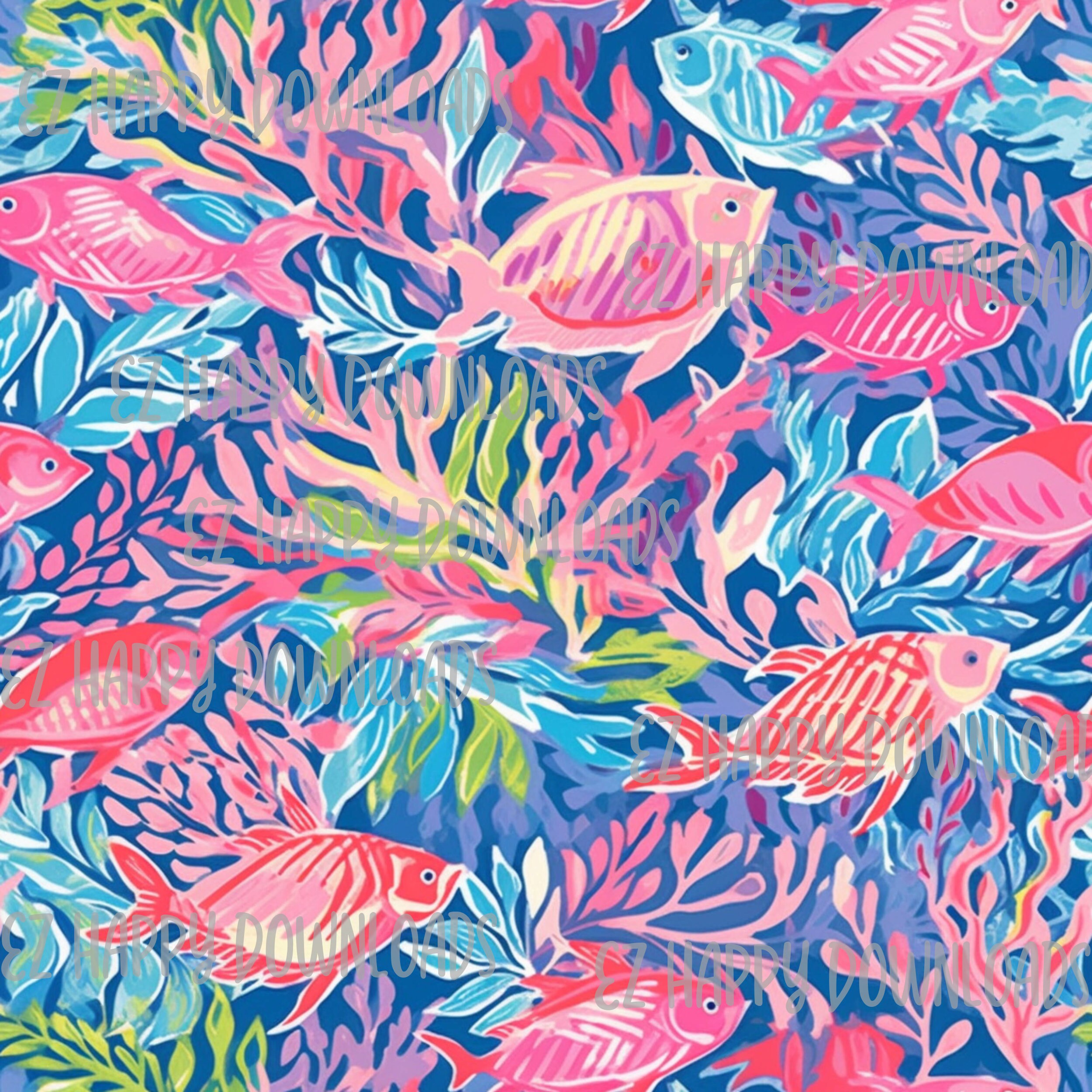 6 Preppy Sea Life Mermaid Coral Lighthouse Repeating Patterns - Etsy