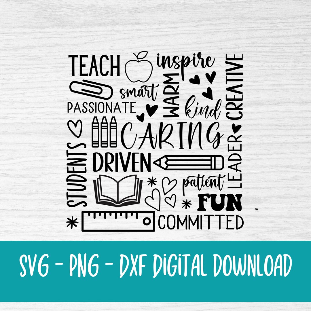 Teacher Appreciation Svg - Teacher Word Art - Teacher Gift Svg ...