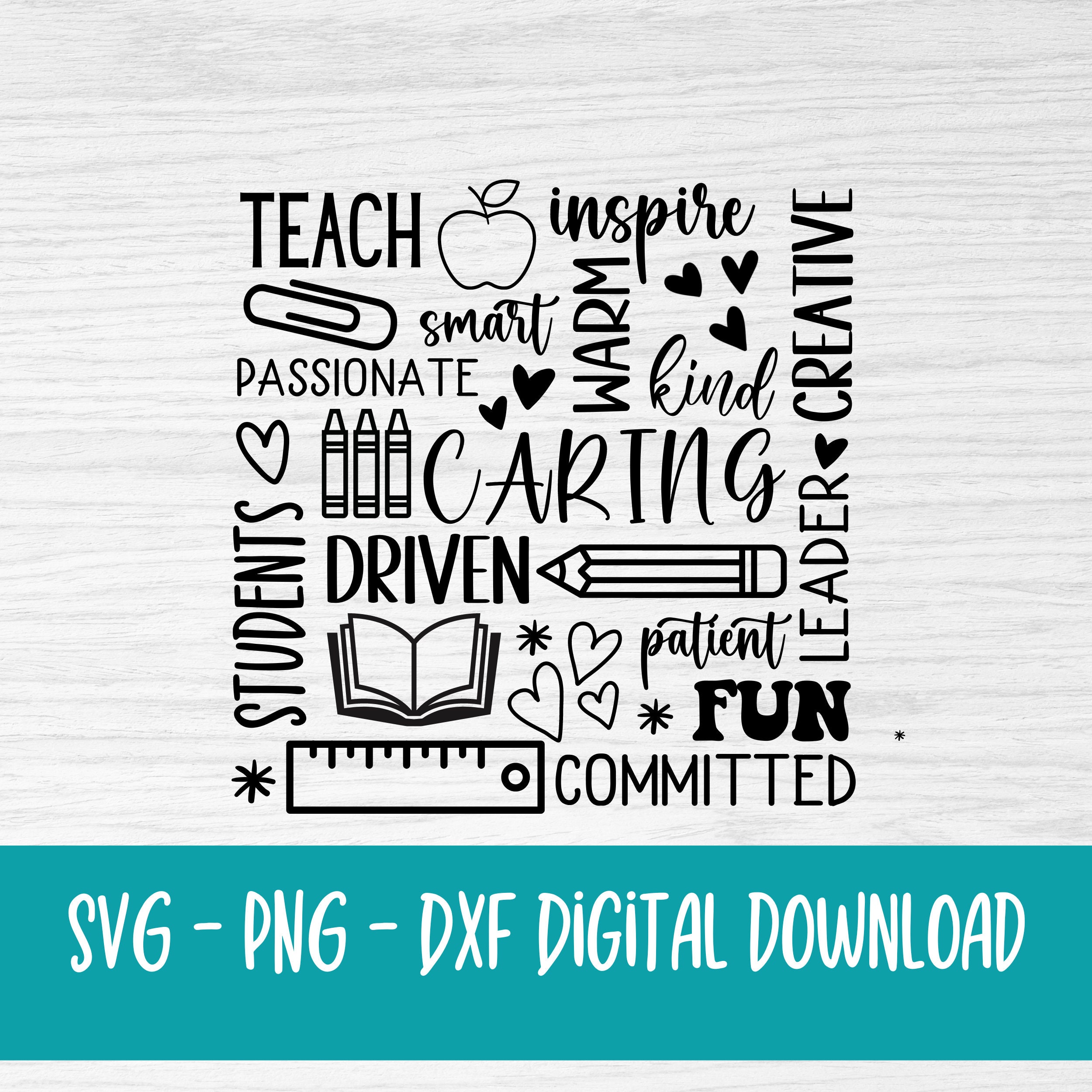 Teacher Appreciation Svg Teacher Word Art Teacher Gift Svg Digital ...