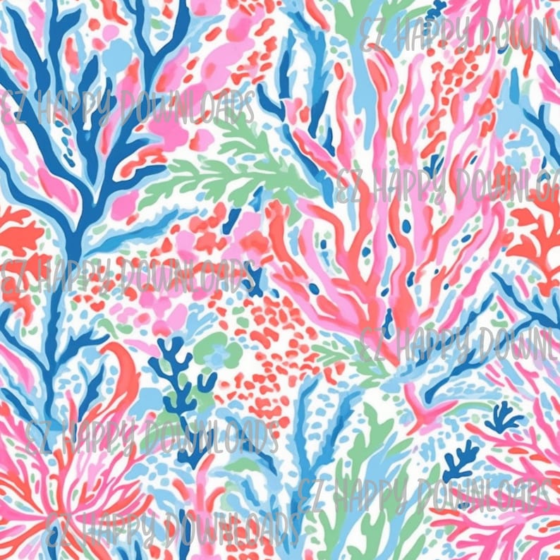 6 Preppy Sea Life Mermaid Coral Lighthouse Repeating Patterns - Etsy