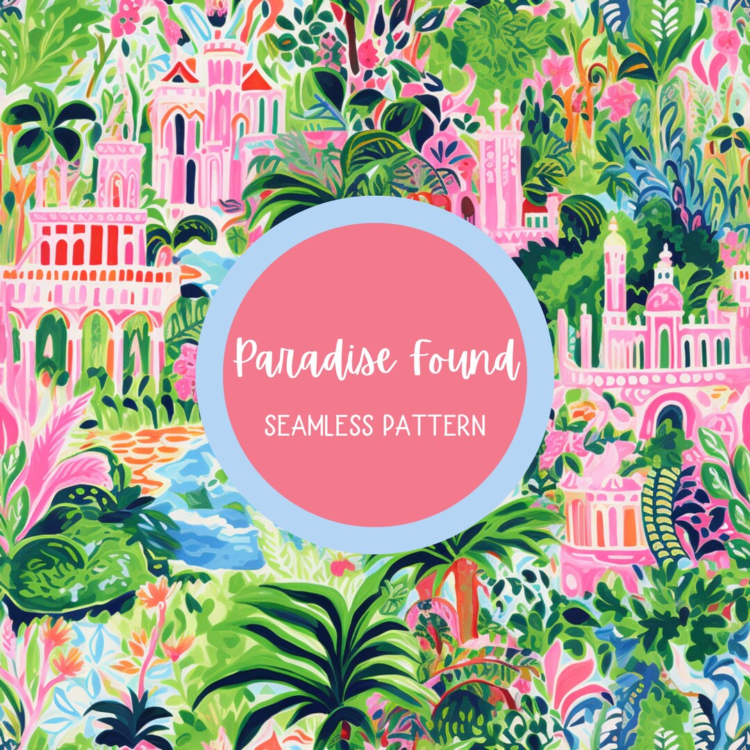 Preppy Seamless Garden Summer Pattern - Botanical Seamless Pattern ...