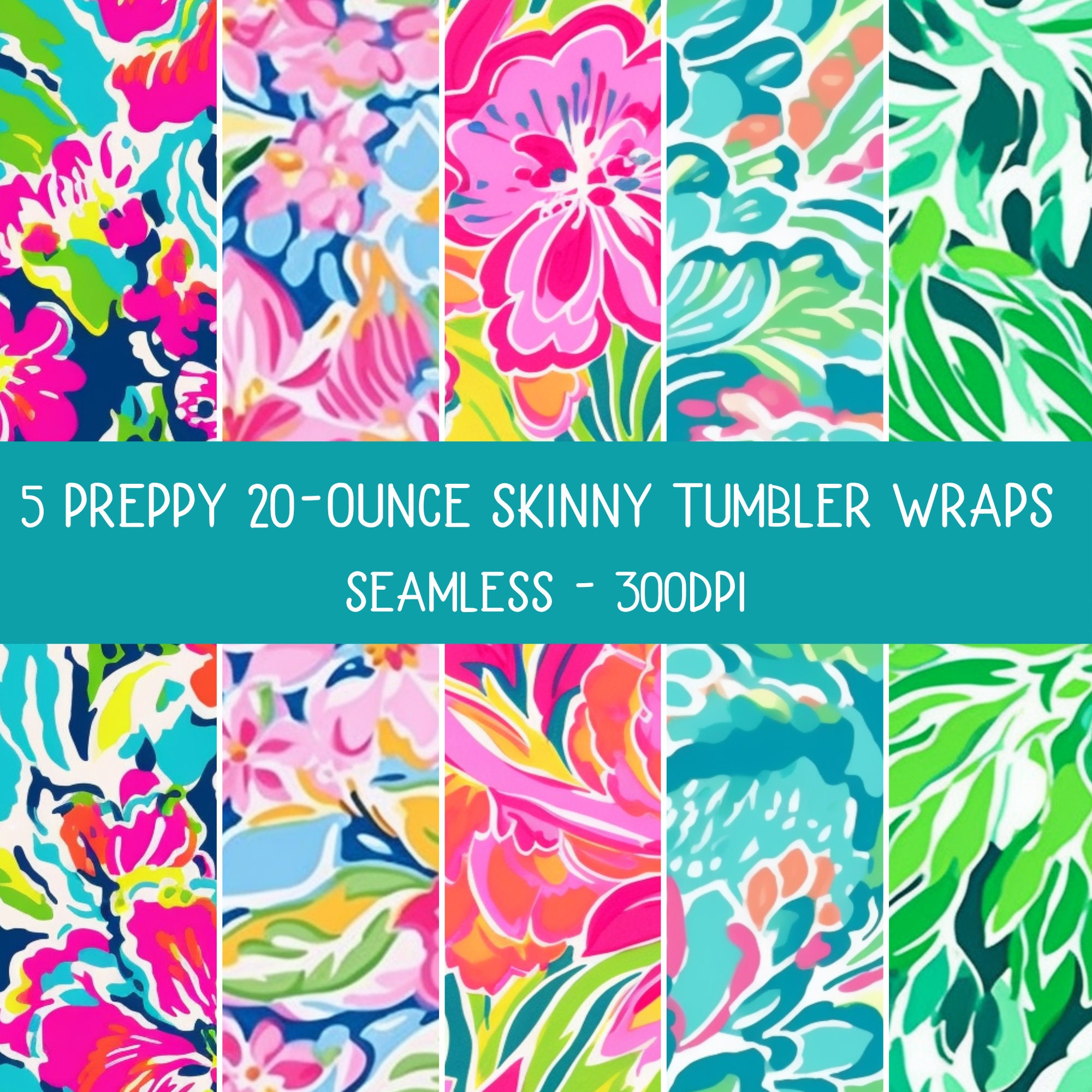 Trendy Tumbler Wrap Bundle - Tropical Tumbler Png Bundle - 20oz Skinny ...