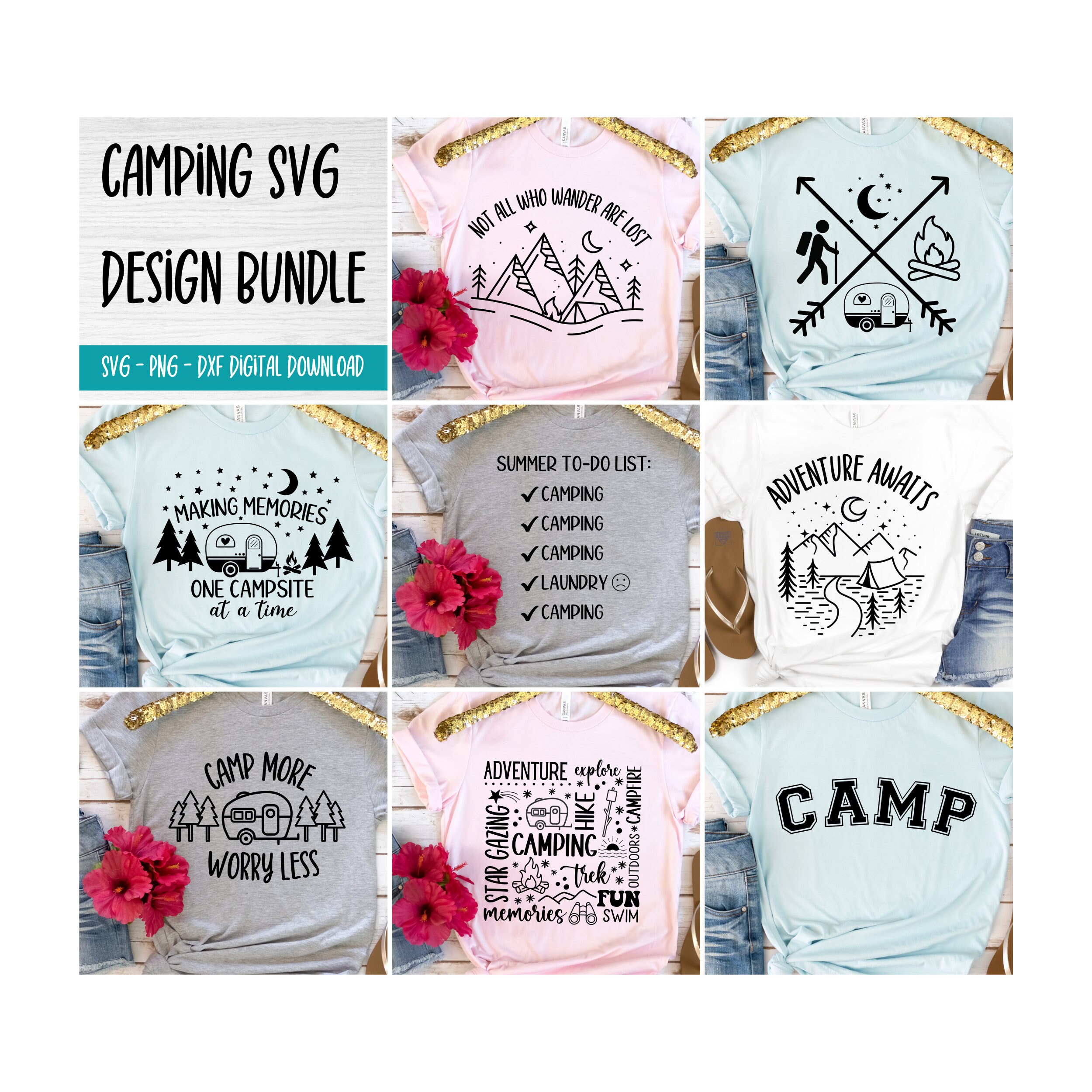 Camping Svg Tshirt Bundle Camping Svg Bundle Making Memories One ...