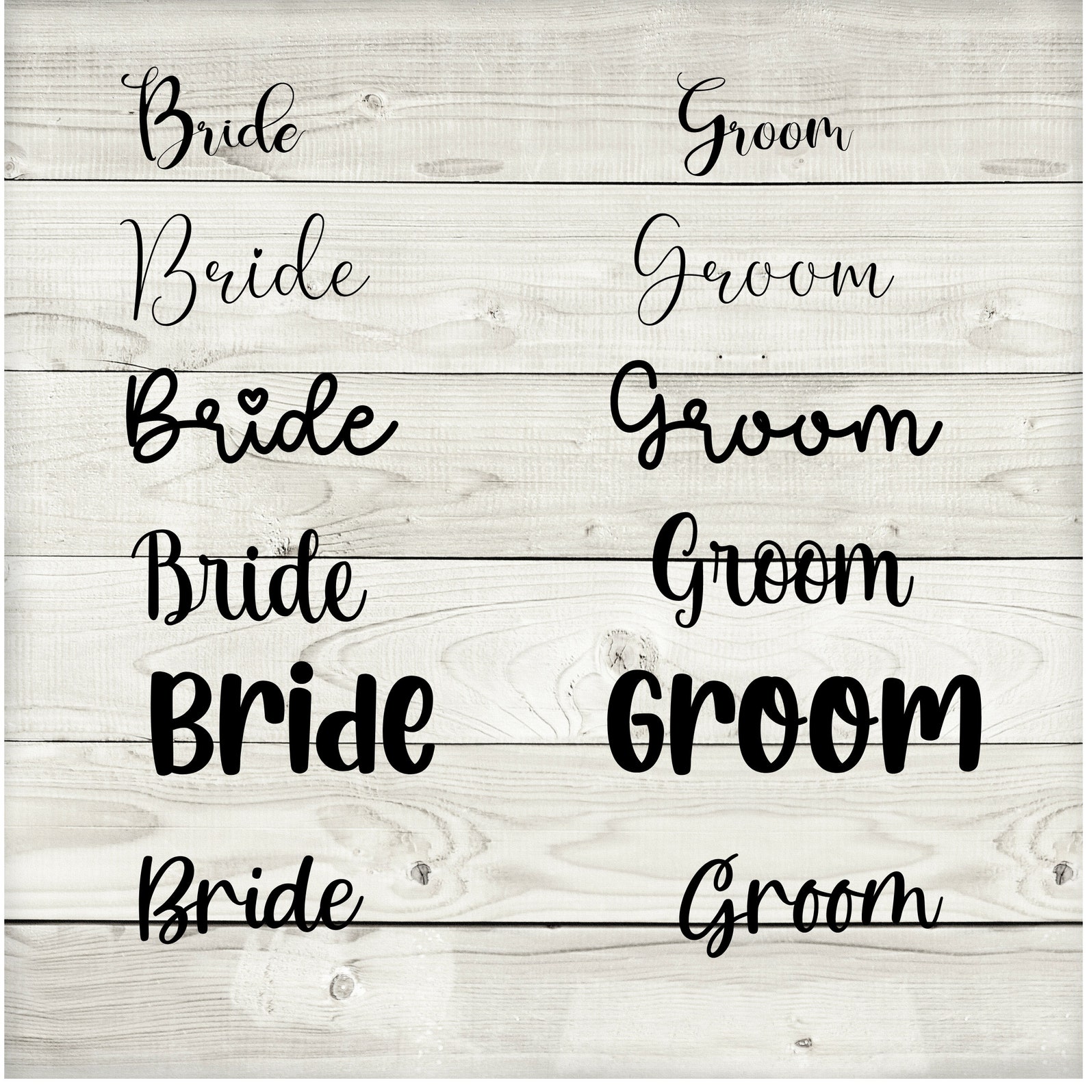 Bride and Groom SVG and PNG Font Bundle - Bride and Groom Digital ...