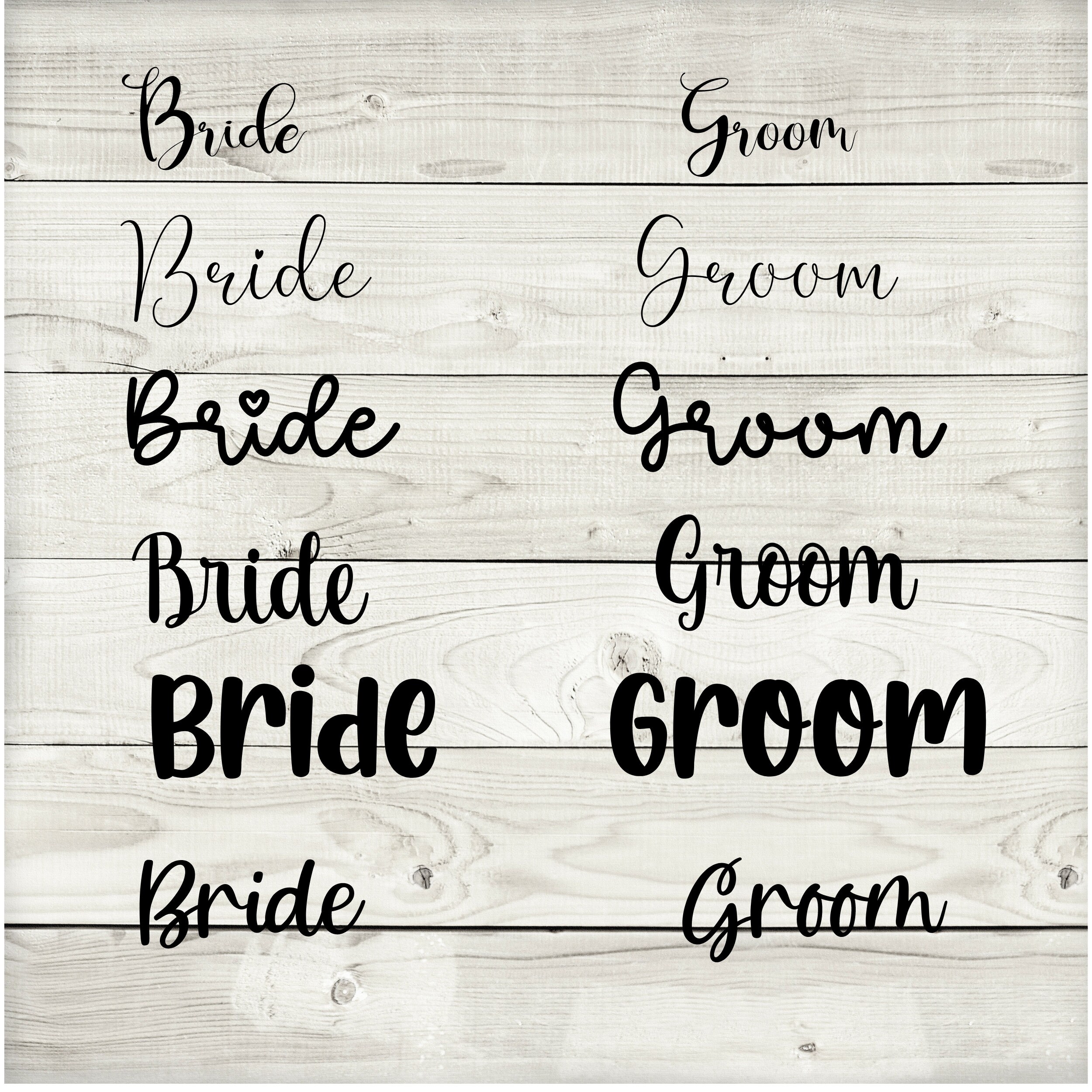 Bride and Groom SVG and PNG Font Bundle Bride and Groom - Etsy