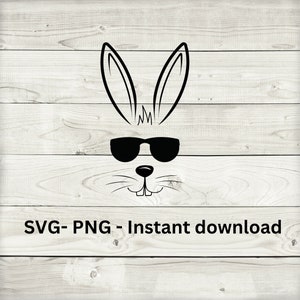 Cool Bunny SVG, Happy Easter Svg, Easter Bunny Svg, Sunglasses Bunny ...