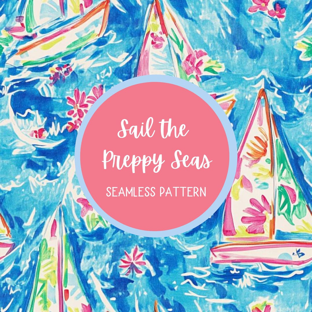 Preppy Seamless Sailboat Pattern - Sailboat Seamless Pattern - Summer ...