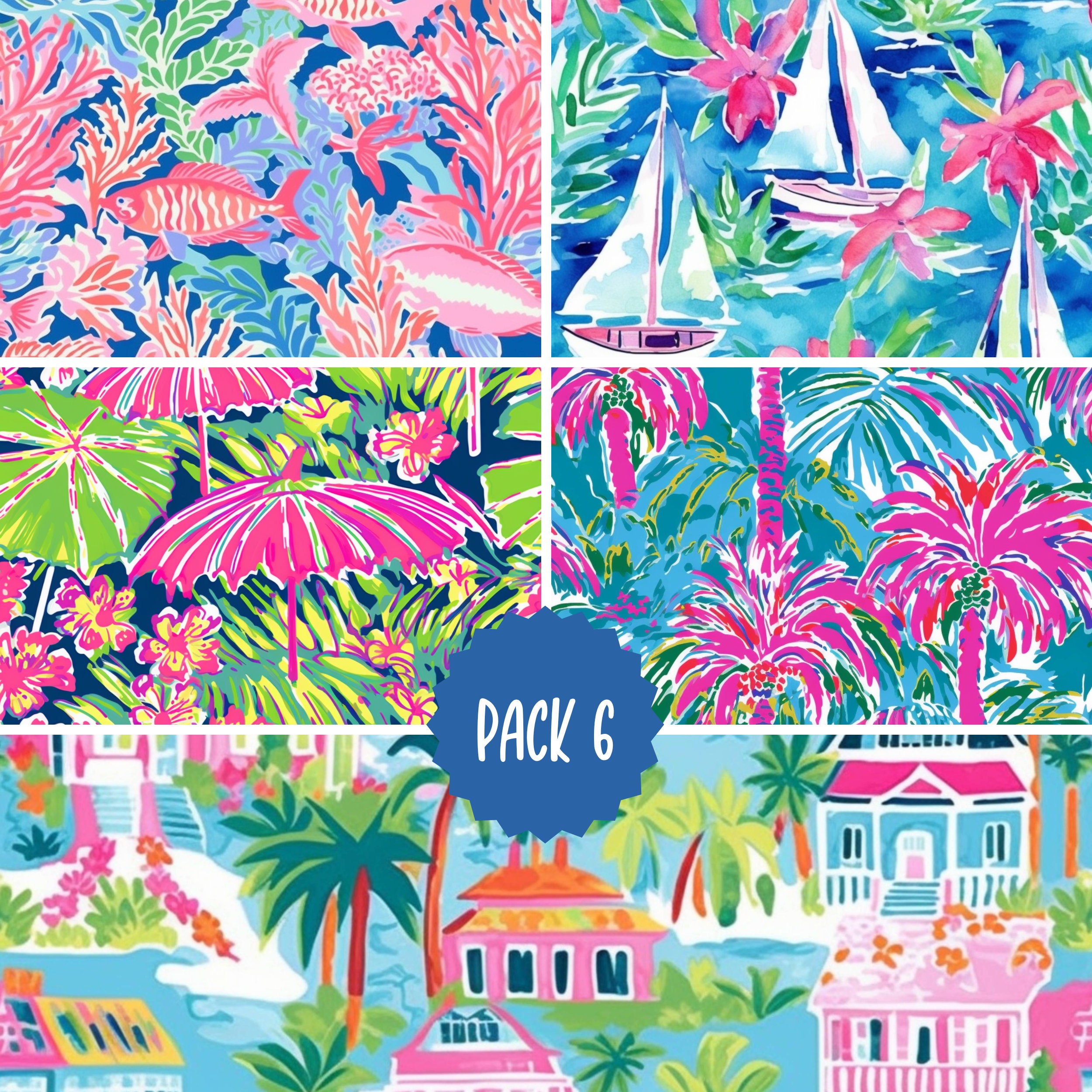 Seamless Tropical Repeating Patterns - MEGA PACK JPEG - 40 Seamless ...