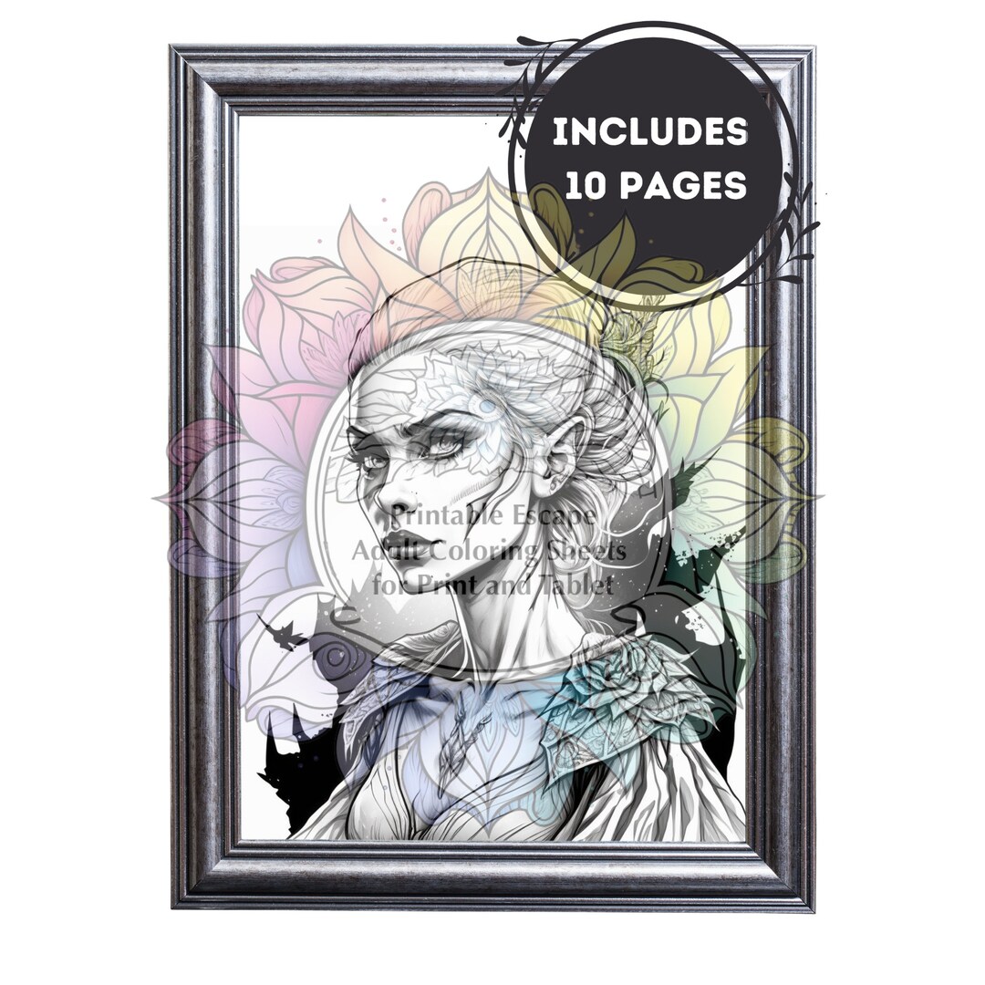 Vampire Coloring Book Adult Fantasy Highly Detailed Coloring Sheets for ...