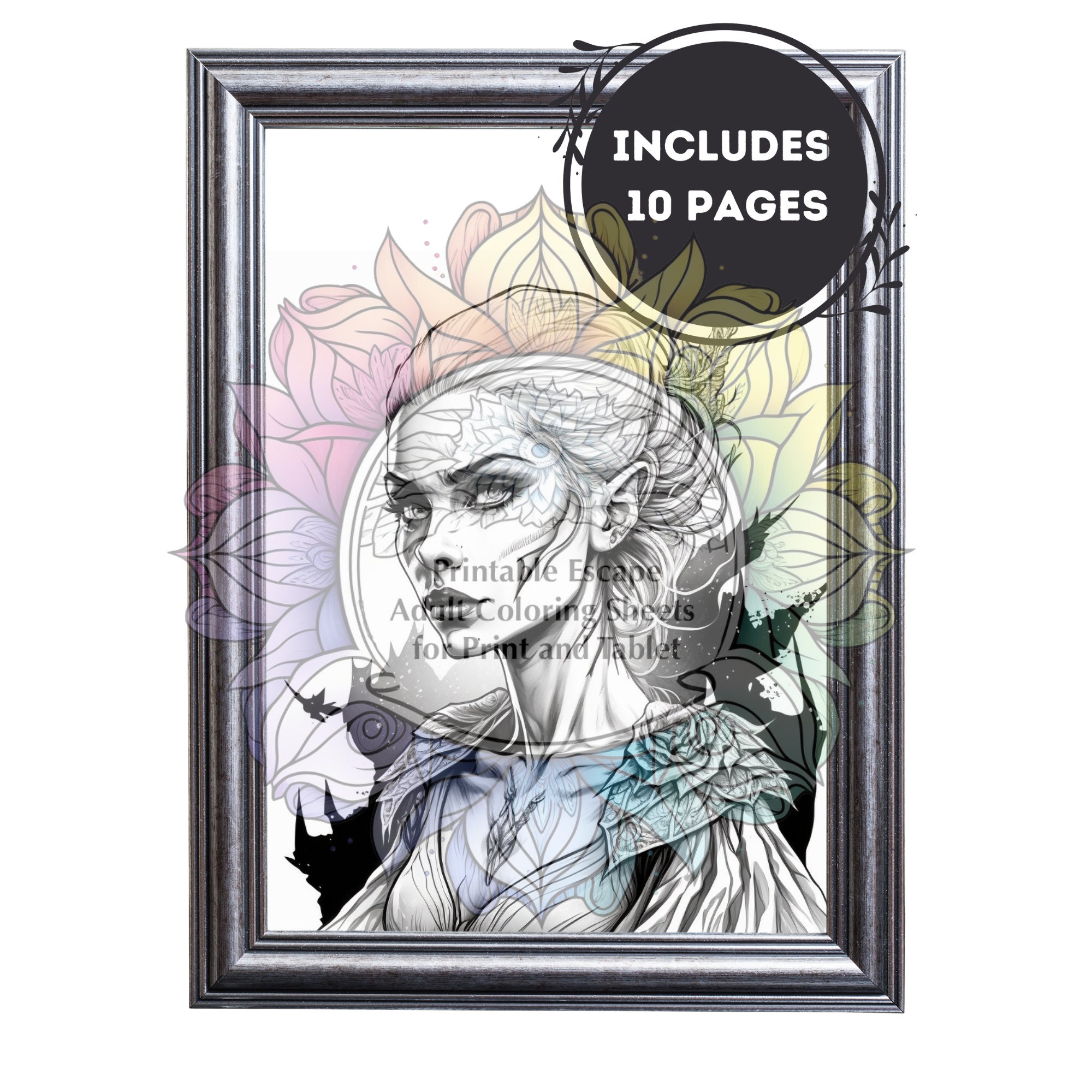 Vampire Coloring Book Adult Fantasy Highly Detailed Coloring Sheets for ...