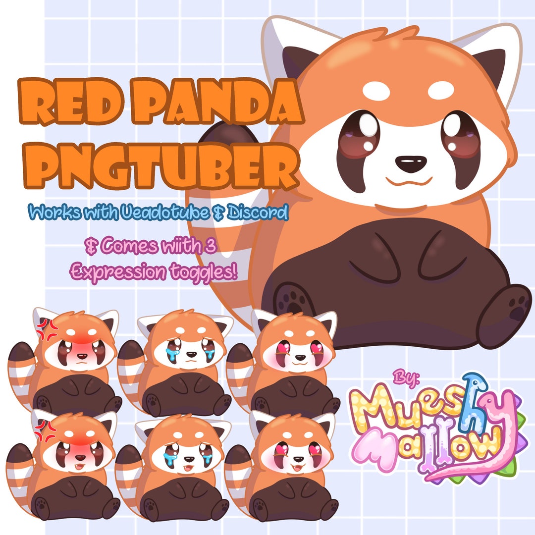 Red Panda Pngtuber || 3 Expressions || Veadotube || Discord - Etsy