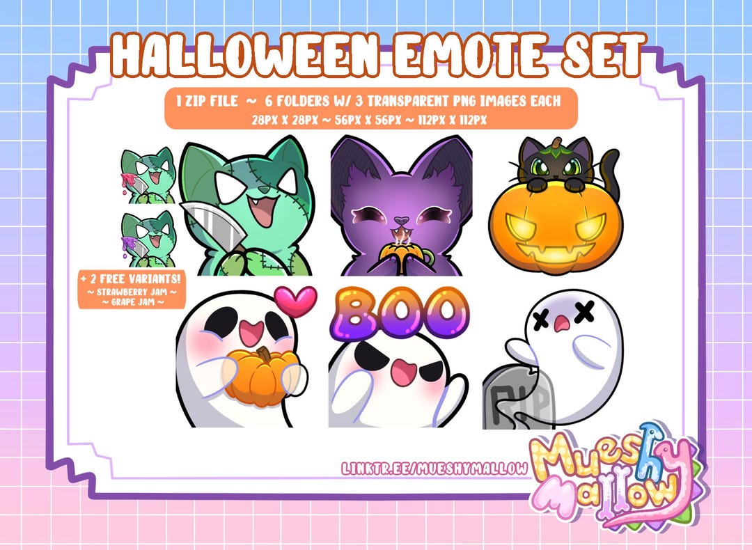 Halloween Emote Set || 6 Emotes + 2 Variants || Twitch Youtube Discord ...